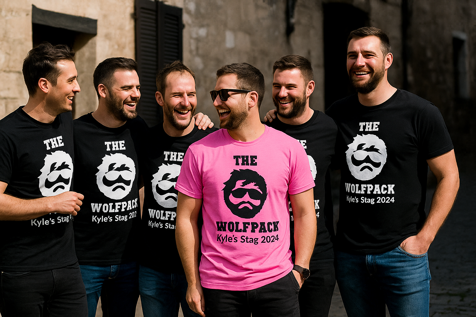 Personalised Wolfpack Stag T-Shirt | Fun Stag Party Outfit UK