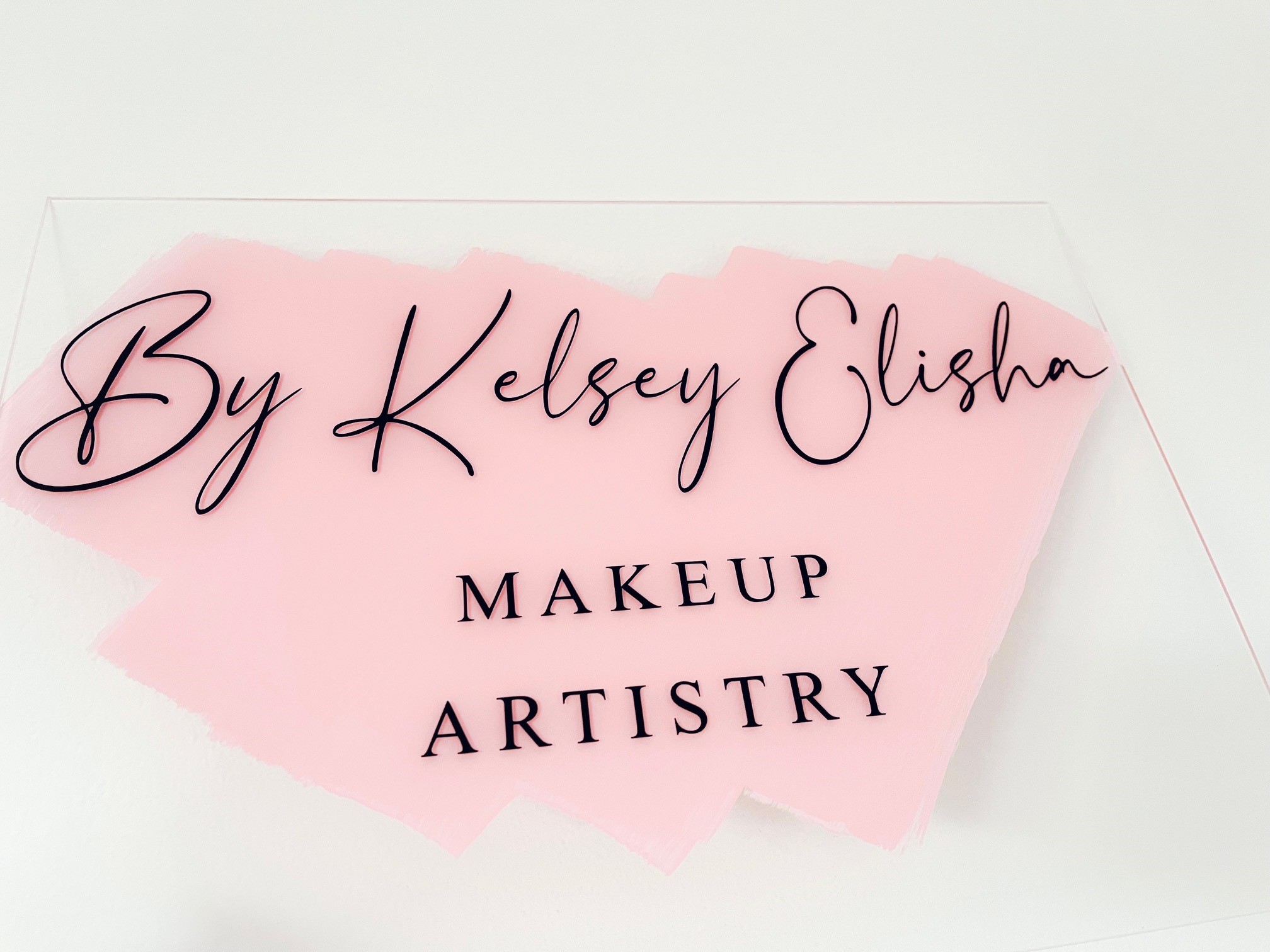 Clear Acrylic Painted Business Sign | Personalised Acrylic Logo Sign UK
