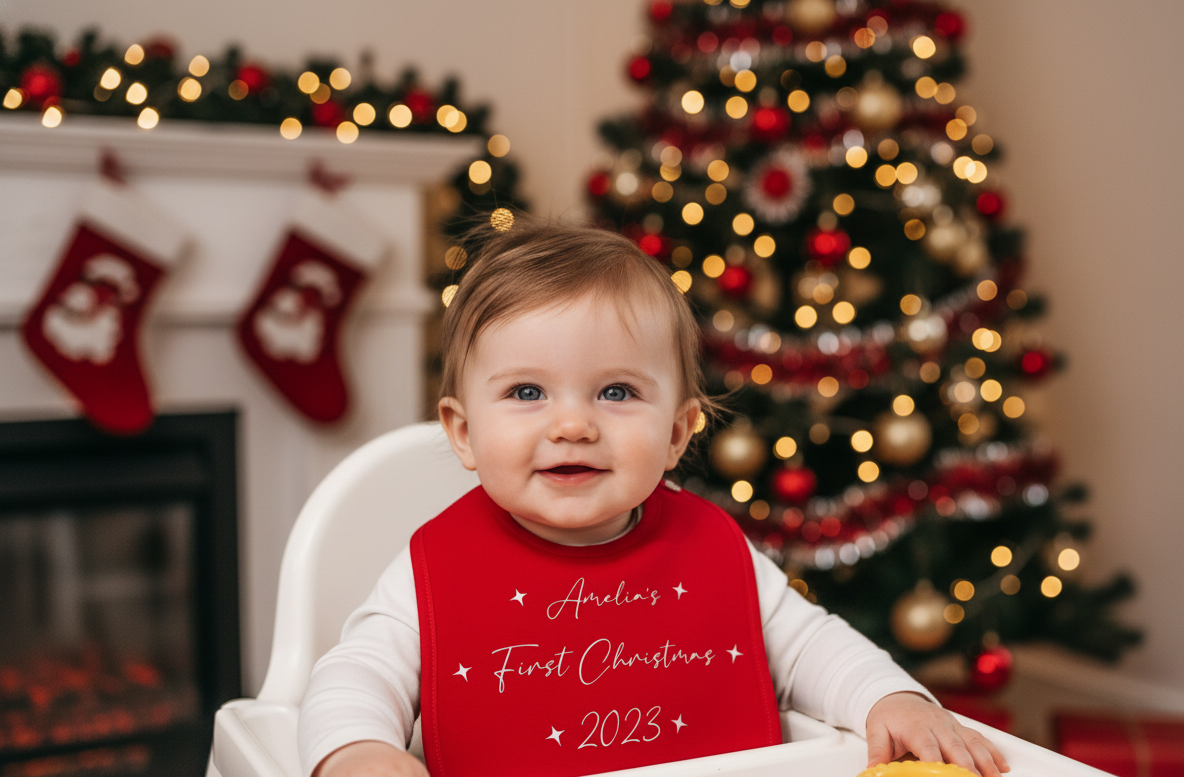 Personalised First Christmas Bib | Shop Online Today
